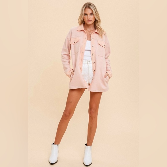 Hem & Thread | Jackets & Coats | Brushed Everyday Button Down Shacket ...